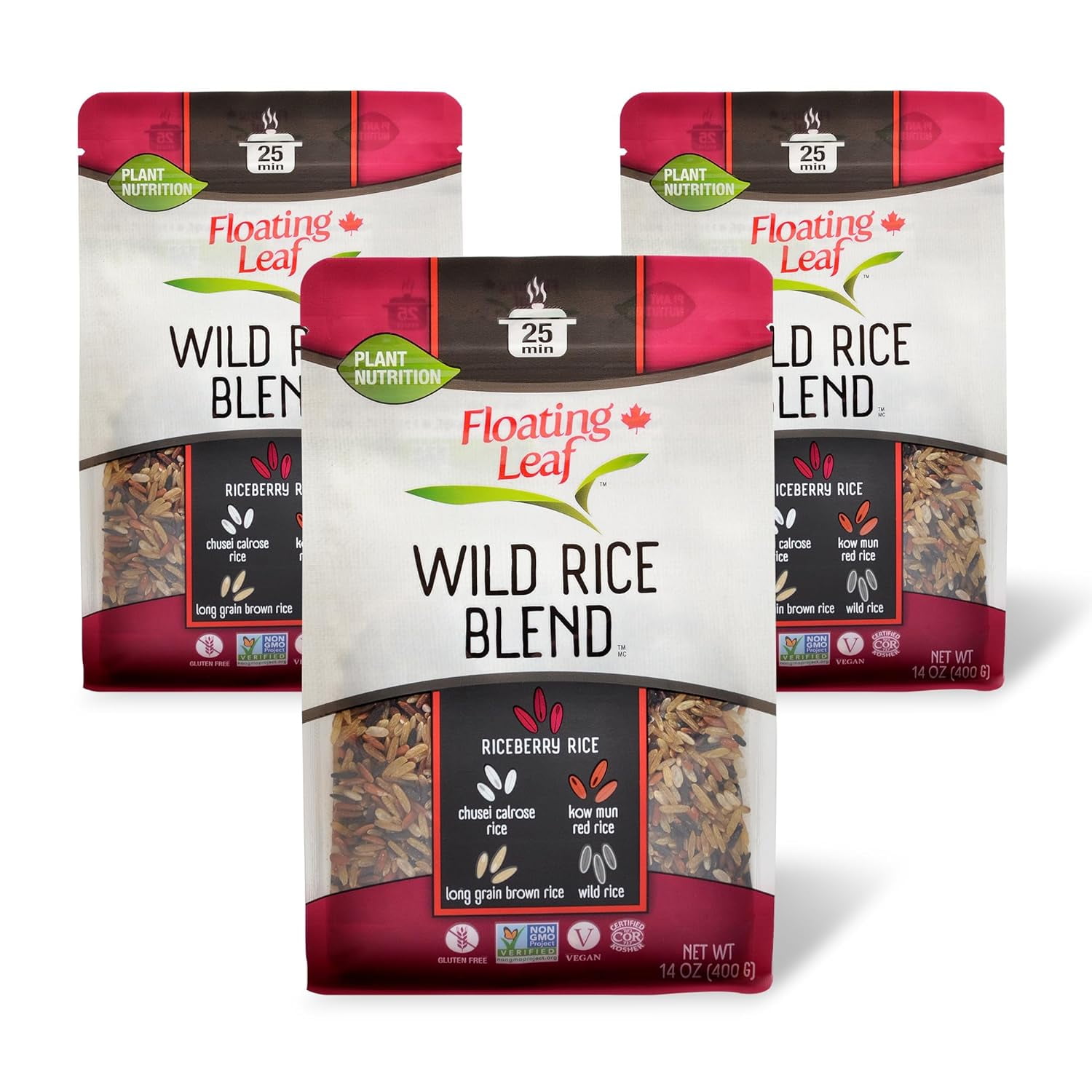 6 Packs x 14 ounces Wild Rice Blend, Vegan Rice with Nutty Aroma ...