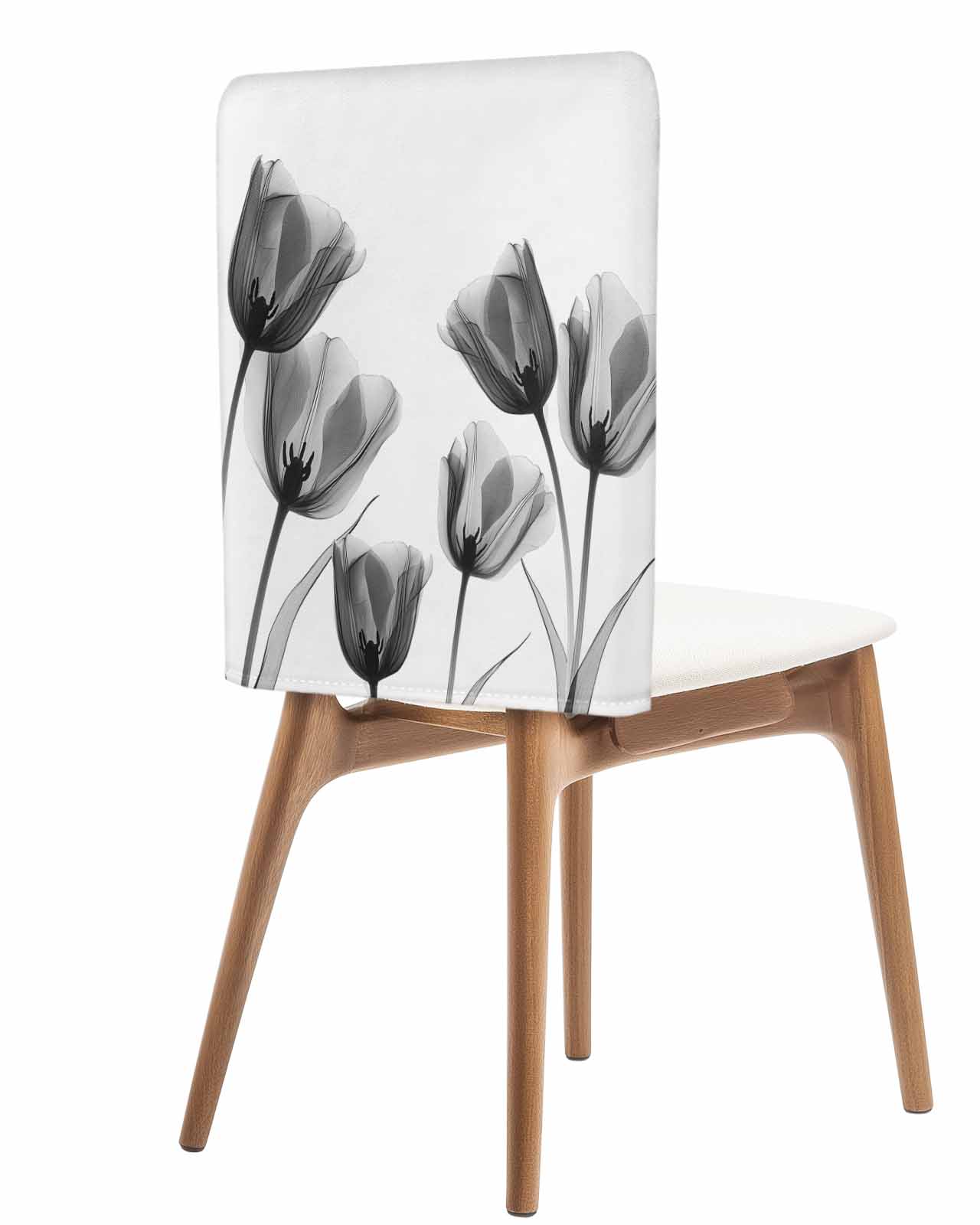 6 PacksBlack Grey Tulip Dining Chair Back Cover, Flower Floral Modern ...
