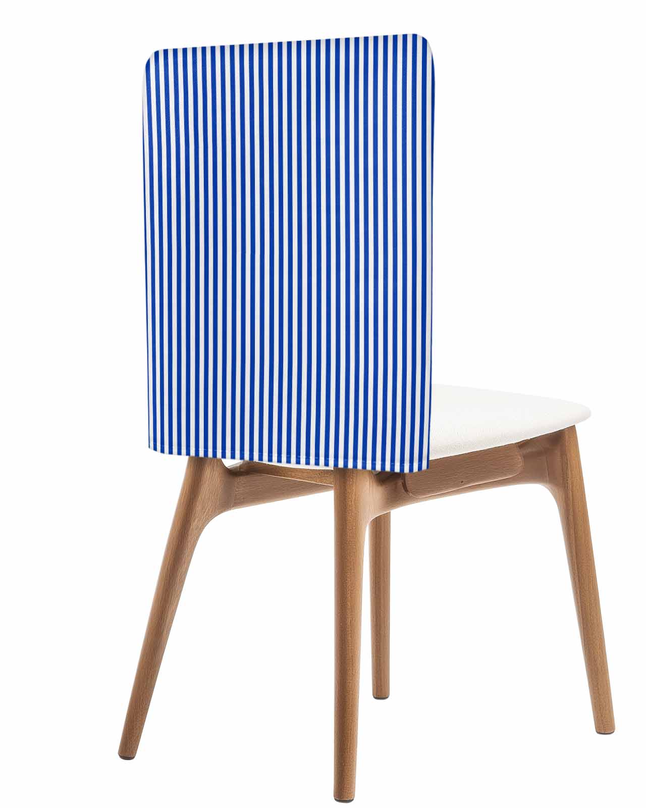 6 PacksNavy Blue Stripe Dining Chair Back Cover, Modern White Vertical ...