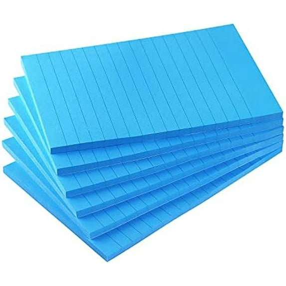 6 Pads Lined Sticky Notes with Lines 4x6 Self-Stick Notes Bright Color ...