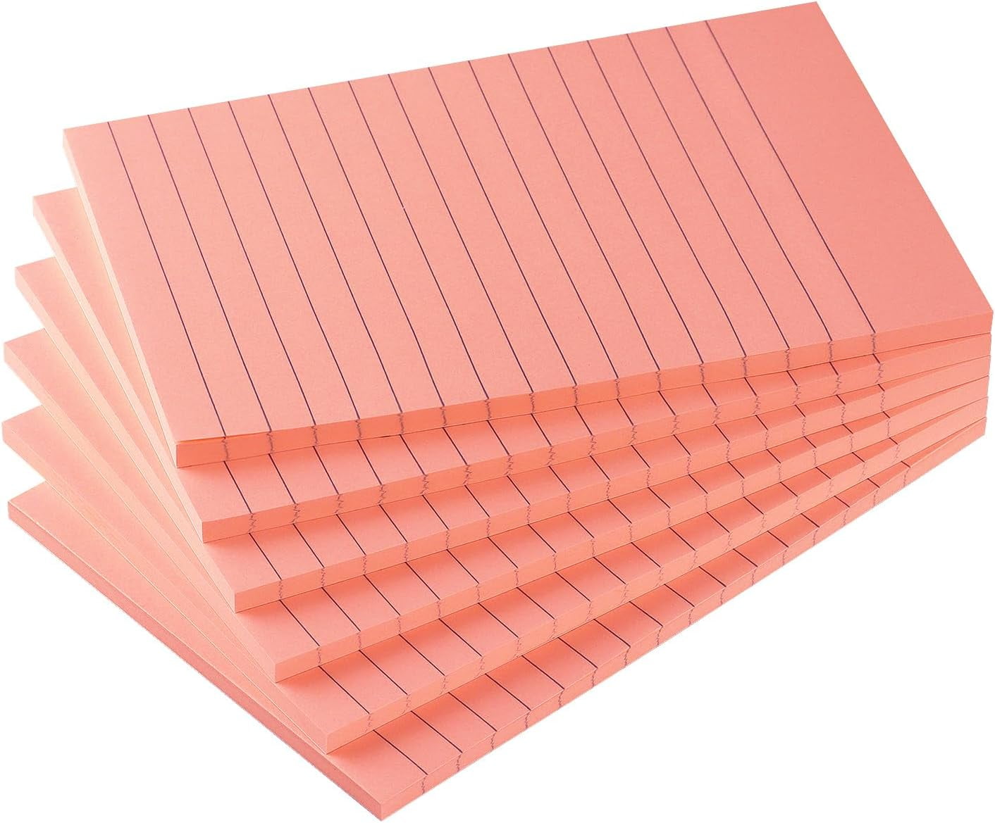 6 Pads Lined Sticky Notes with Lines 4x6 Self-Stick Notes Bright Color ...