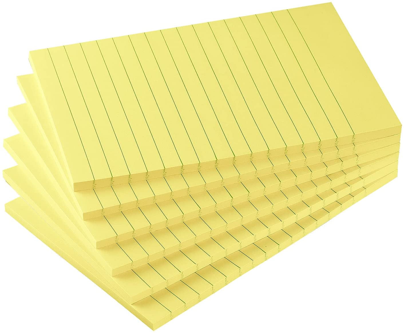 6 Pads Lined Sticky Notes with Lines 4x6 Self-Stick Notes Bright Color ...