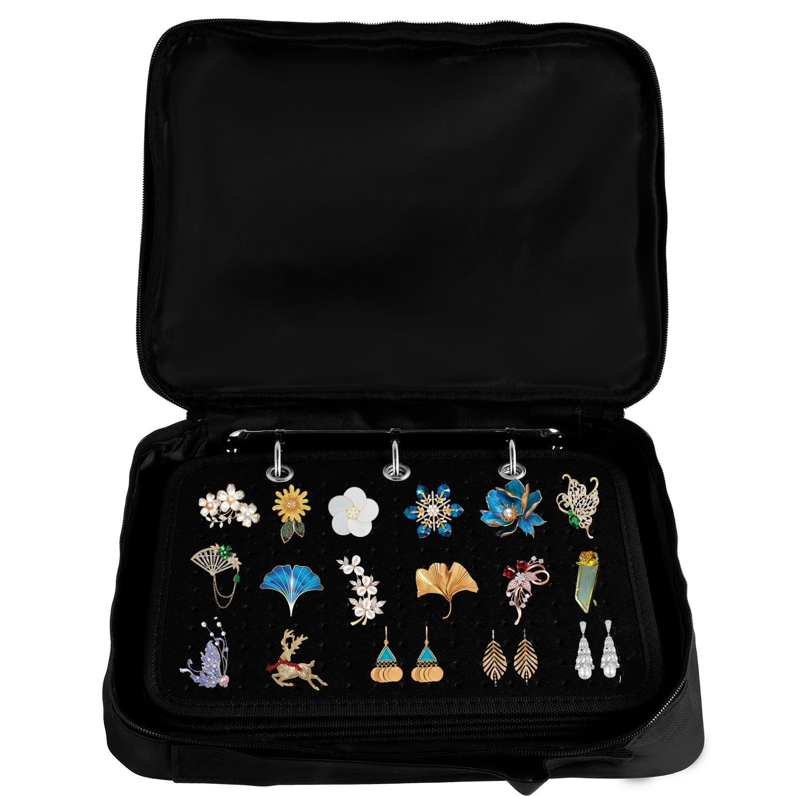 6 Pages Enamel Pin Display Bag Pin Books with 3 Loose Leaf Binders Felt ...