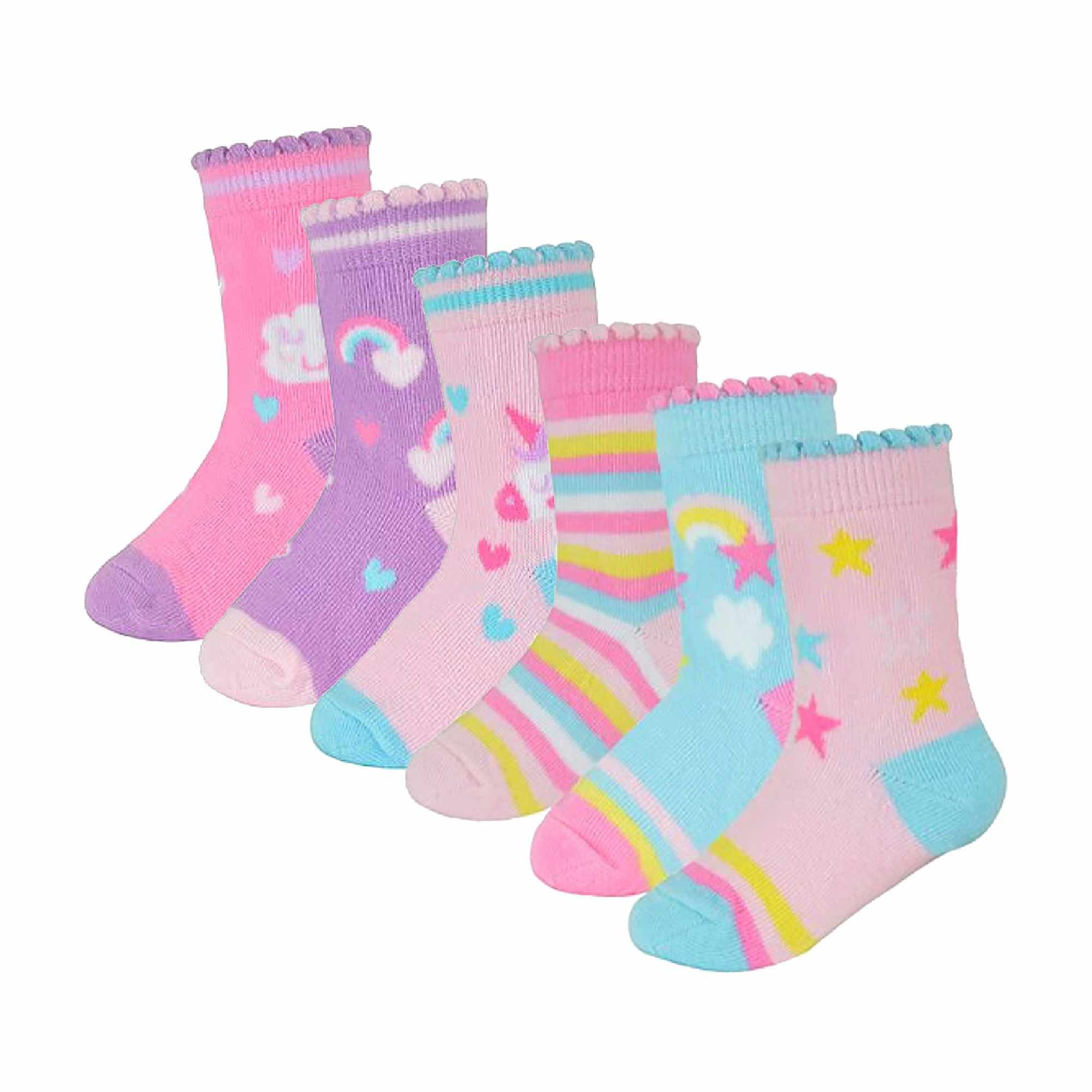6 Pair Baby Girls Butterfly Design Sock | Sock Snob | Soft Comfortable ...