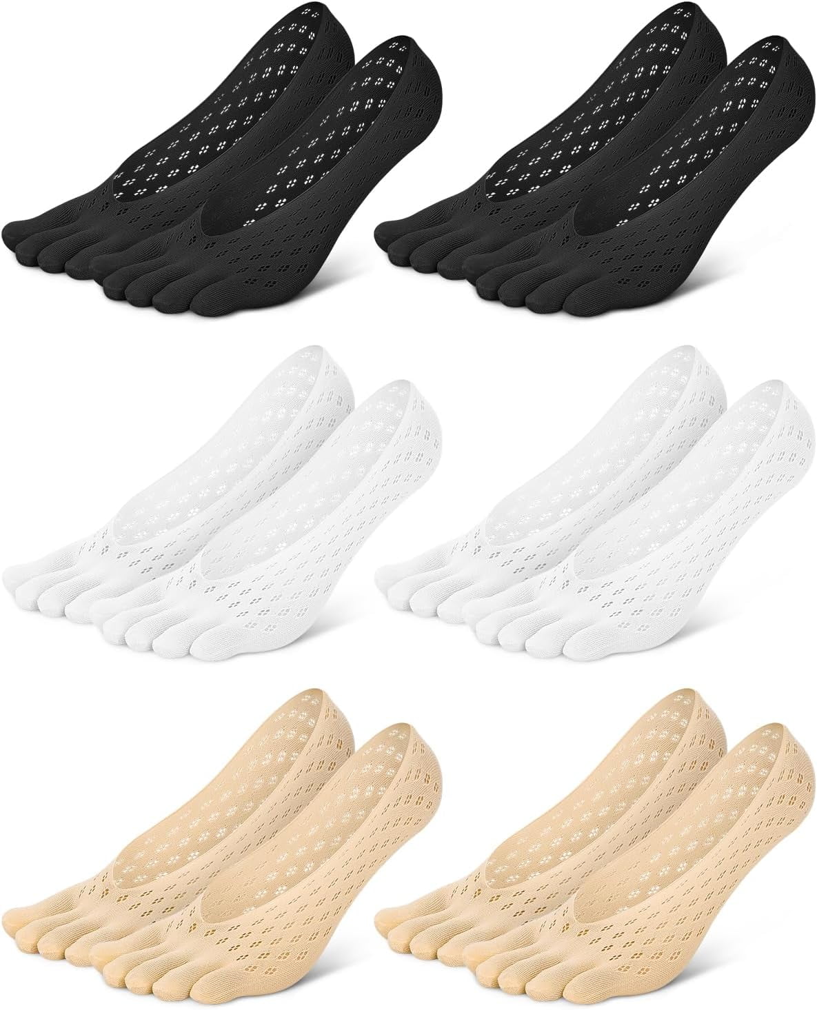 6 Pair Bunion Relief Socks, Toe Alignment Compression Toe Separator ...