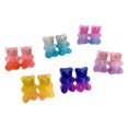 6 Pair Fashion Lovely Candy Color Cartoon Sweet Bear Resin Gummy Bear ...
