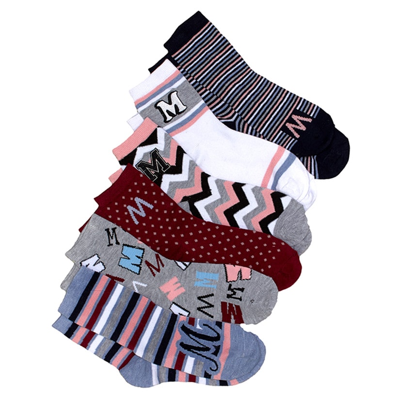 6-Pair Monogram Crew Socks - M - Walmart.com