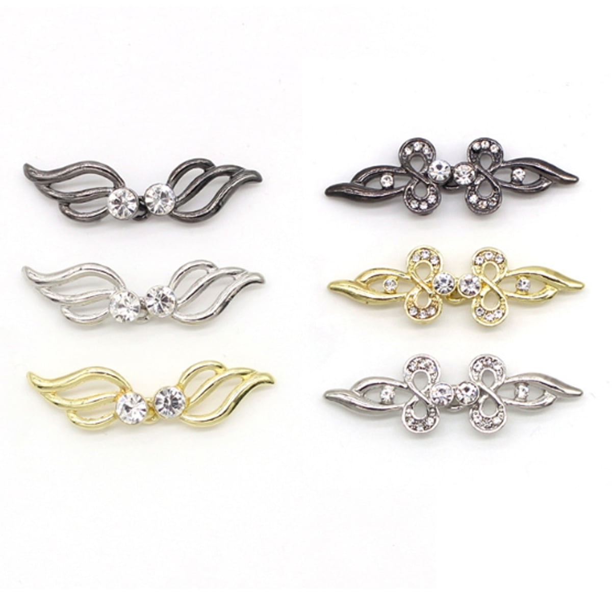 6 Pair Wings Flower Cape Cloak Clasp Fasteners Sew On Hooks Eyes ...