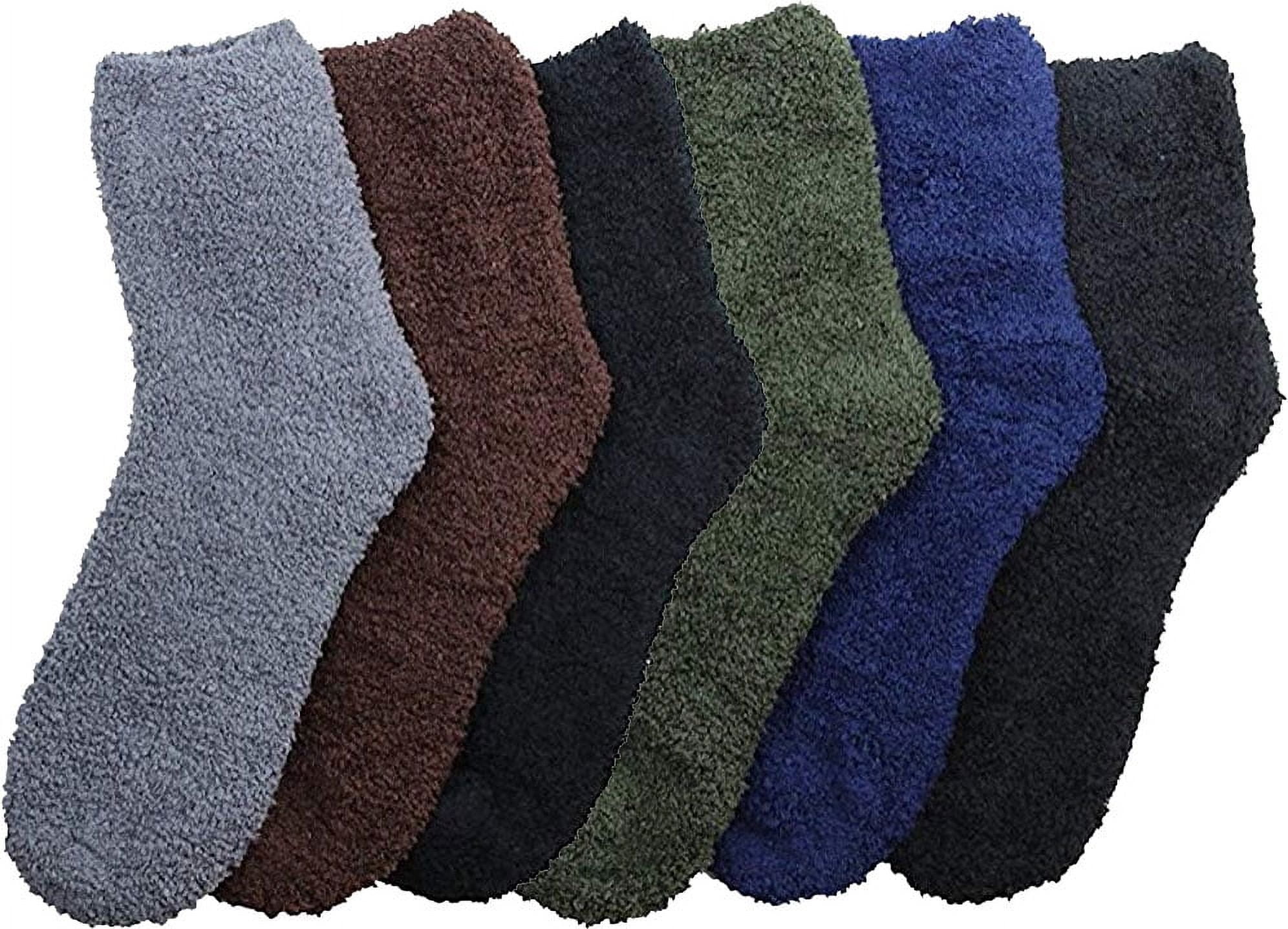 6 Pair Fluffy Comfy Women's Fuzzy Soft Slipper Socks, Plush Warm & Cozy ...