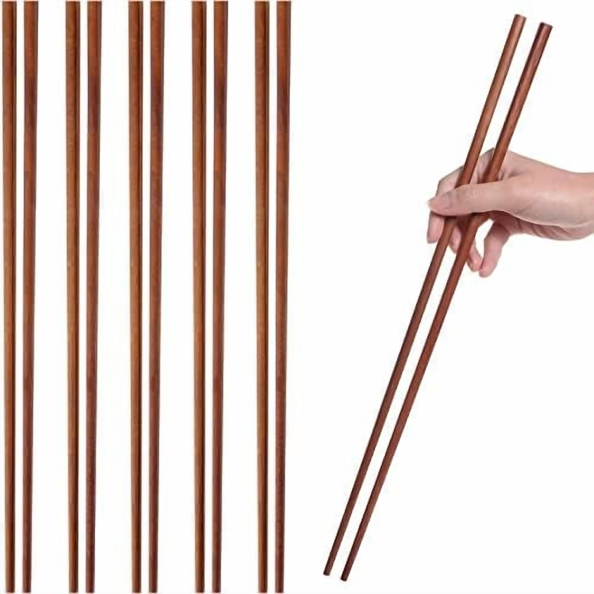 6-Pairs 16.5-Inch Wooden Cooking Chopsticks Set - Long Reusable ...