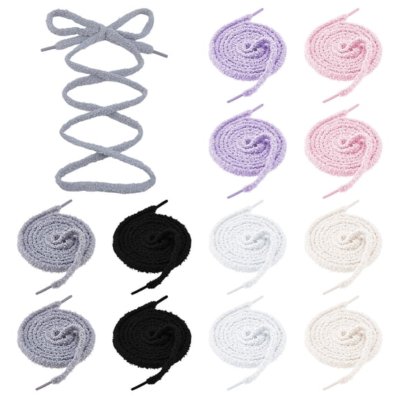 6 Pairs 6 Colors Fiber Shoelaces Soft Flat Shoelaces Mixed Color ...