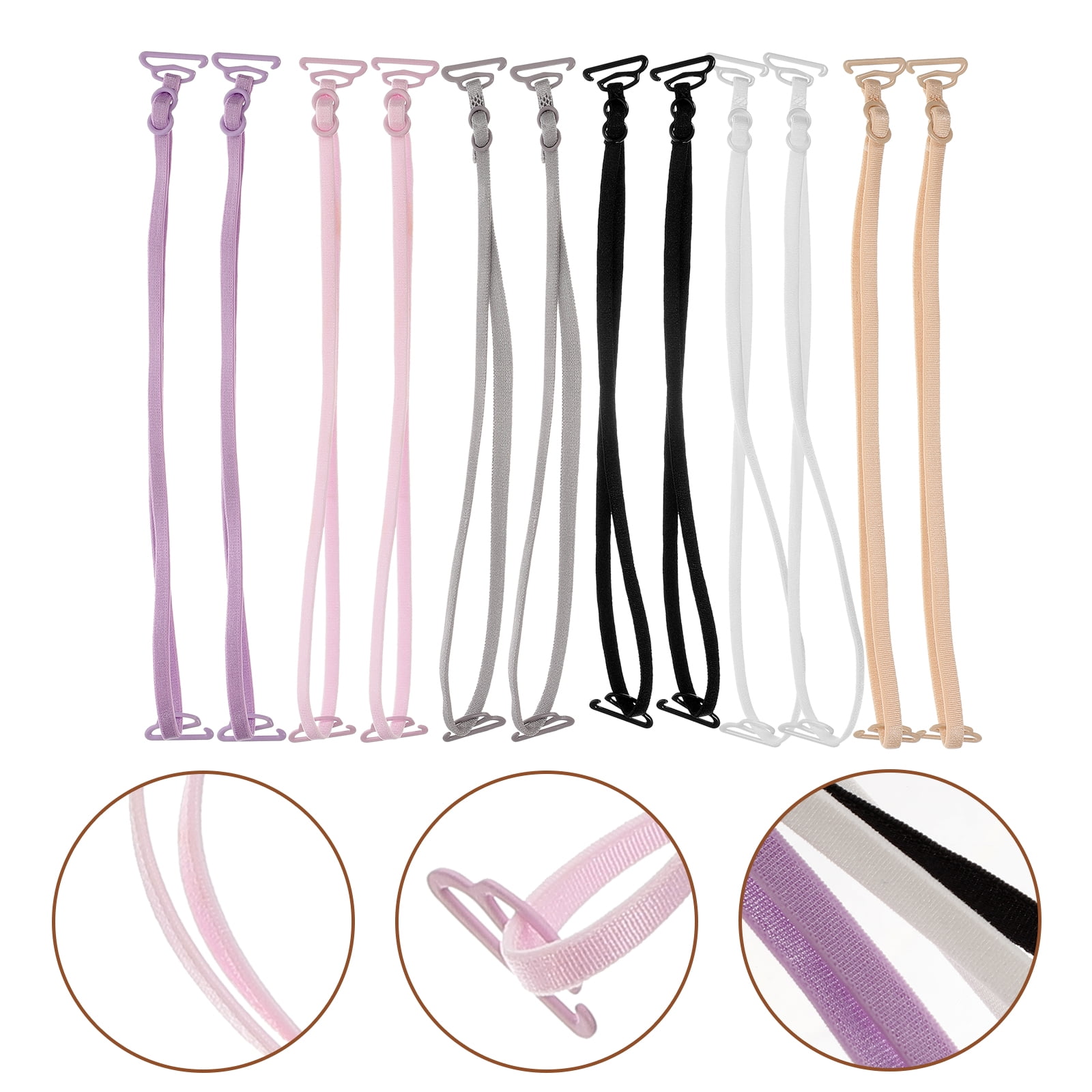 6 Pairs Adjustable Bra Strap Holders Replacement Shoulder Strap Non ...
