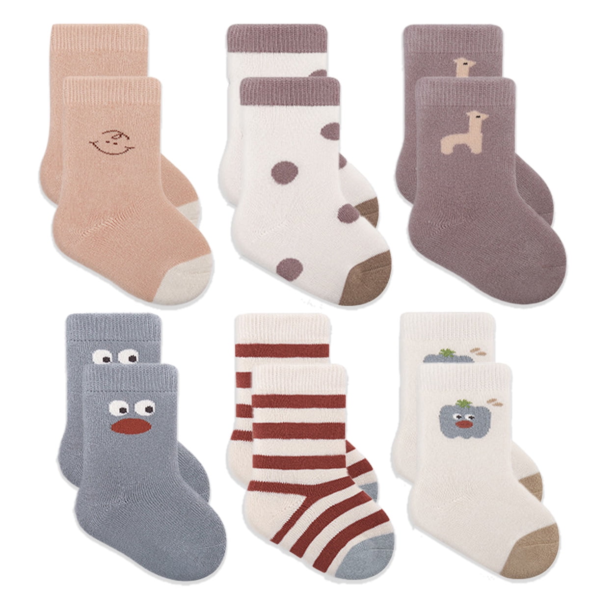 6 Pairs Baby Grip Ankle Socks Baby Non Slip Socks Winter Kid Crew ...