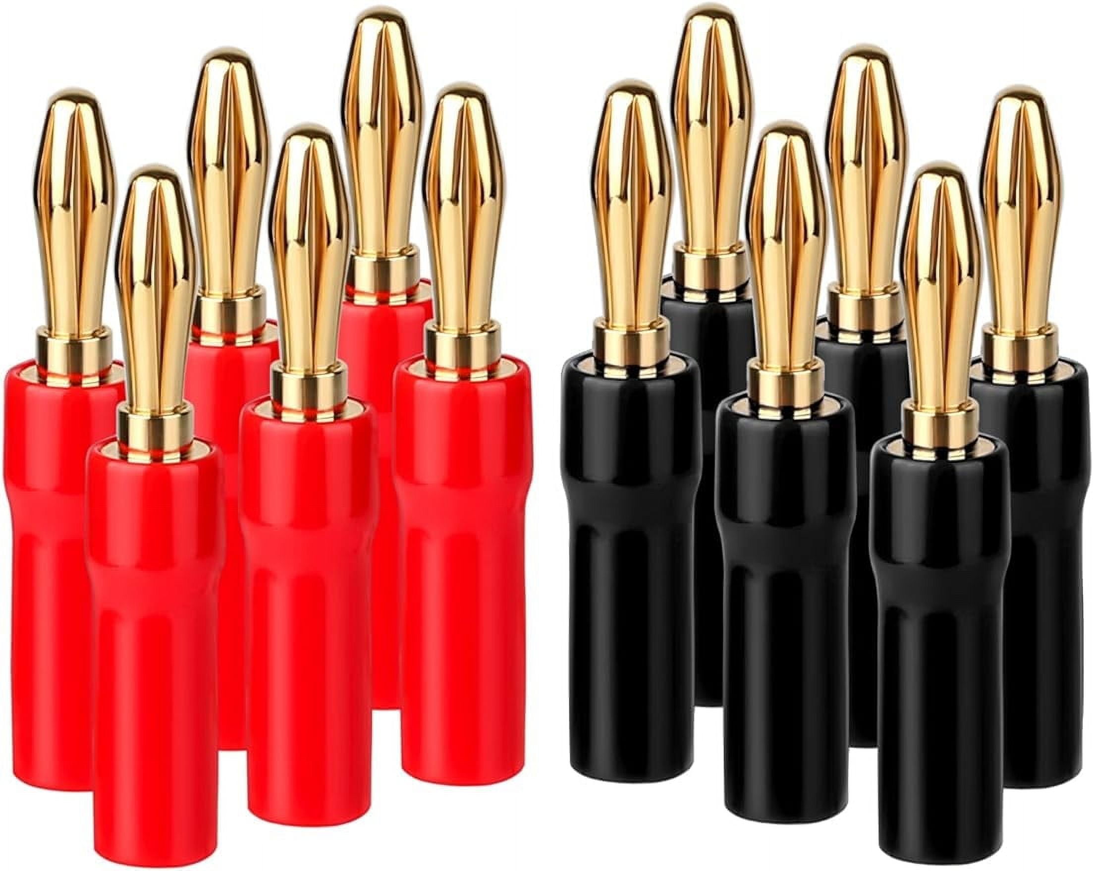 6 Pairs-Banana Plugs for Speaker Wire,24K Gold Plated Connectors,PVC ...