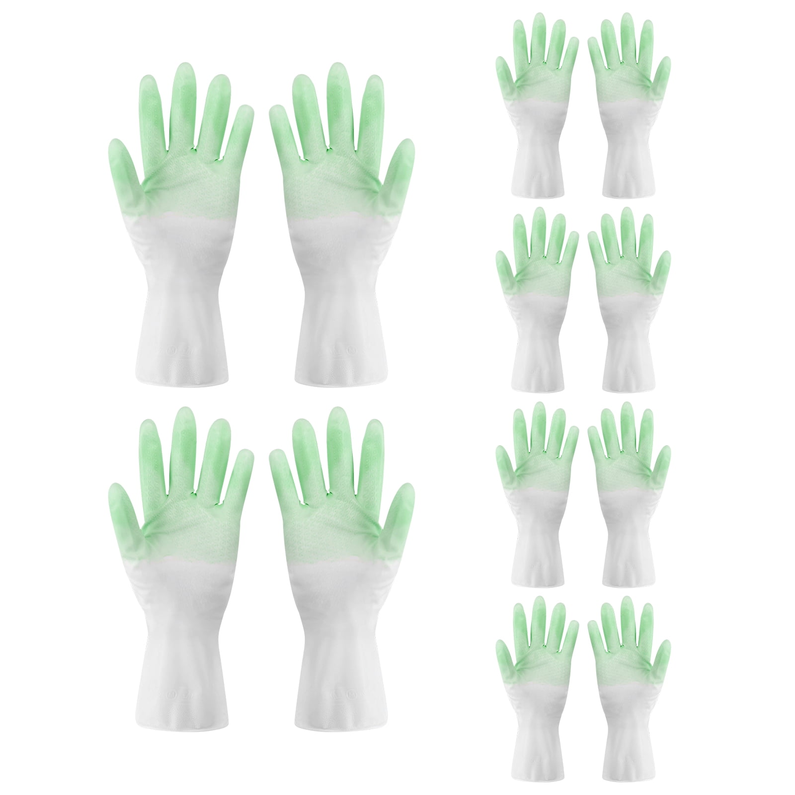 6 Pairs Cleaning Gloves, 11.8 Inch Reusable Household Dishwashing ...