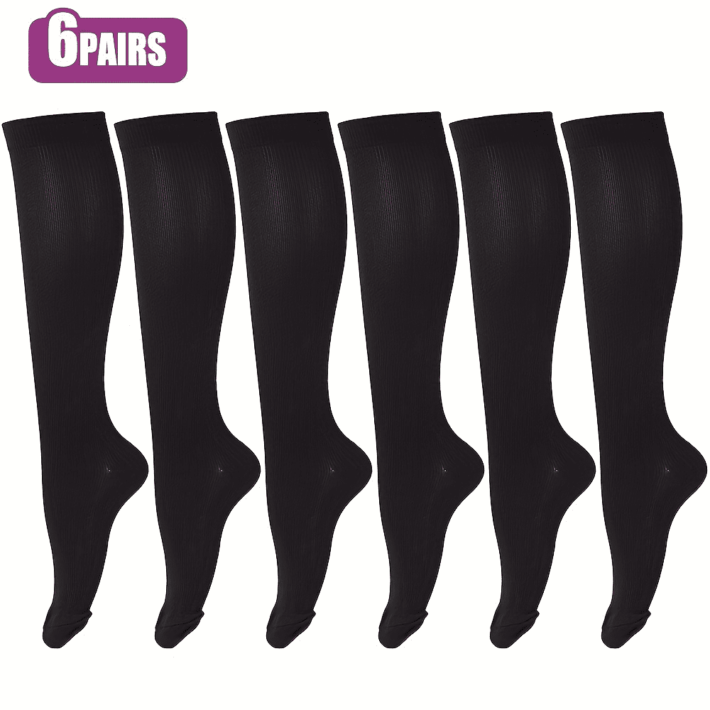 6 Pairs Compression Socks for Men Women Knee Support Hose Medias De ...