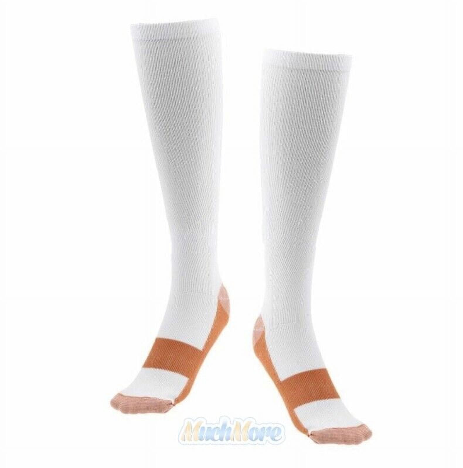 (6 Pairs) Copper Infused Compression Socks 20-30mmHg Graduated Mens ...