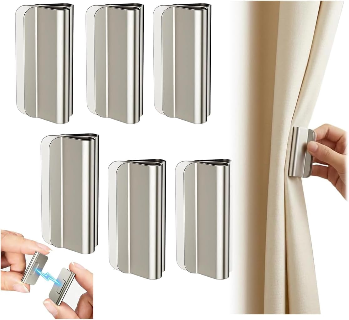 6 Pairs Curtain Magnets Closure, 2026 New Magnetic Curtain Clips - Hold ...