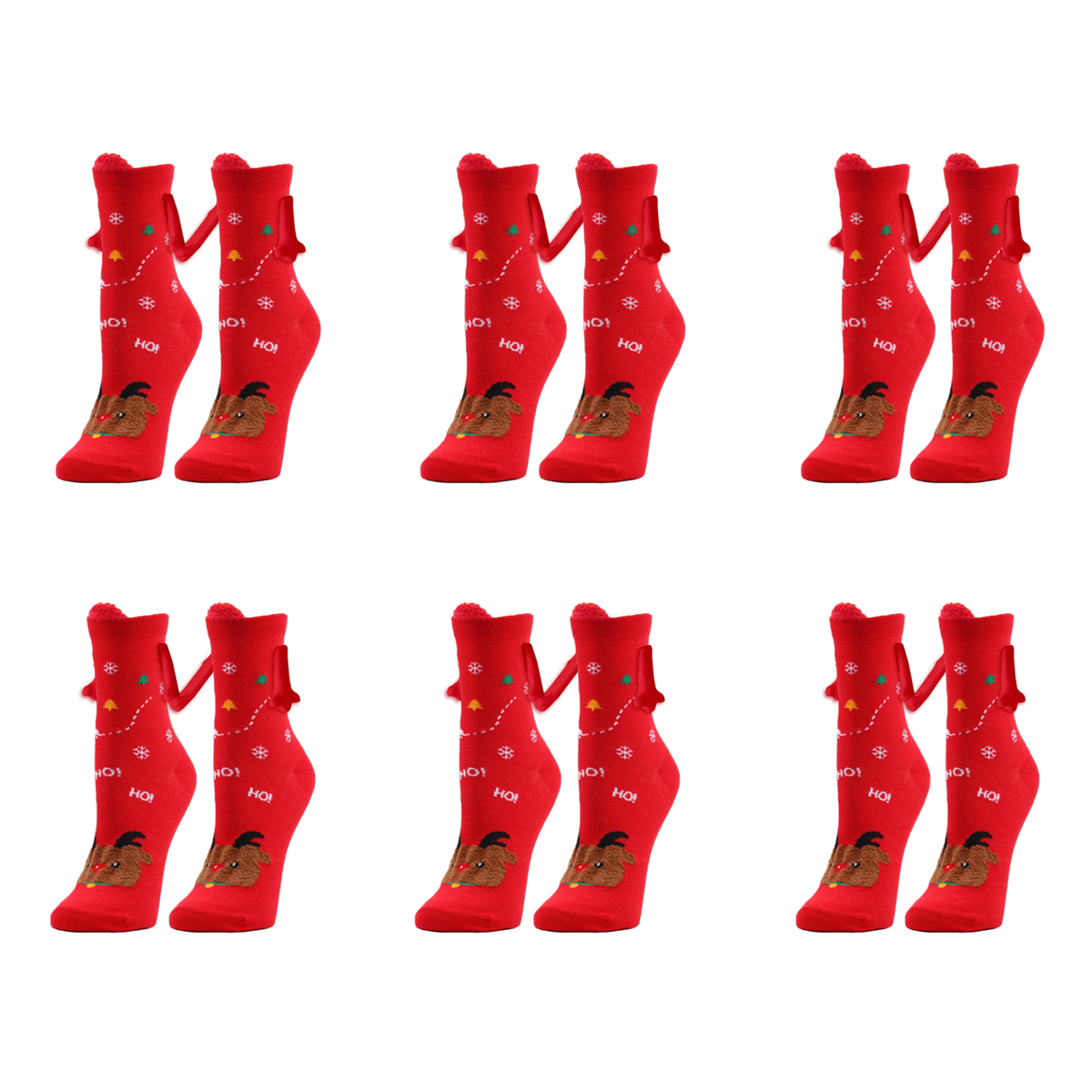 6 Pairs Cute Christmas Socks for Women Men Couple Funny Creative ...