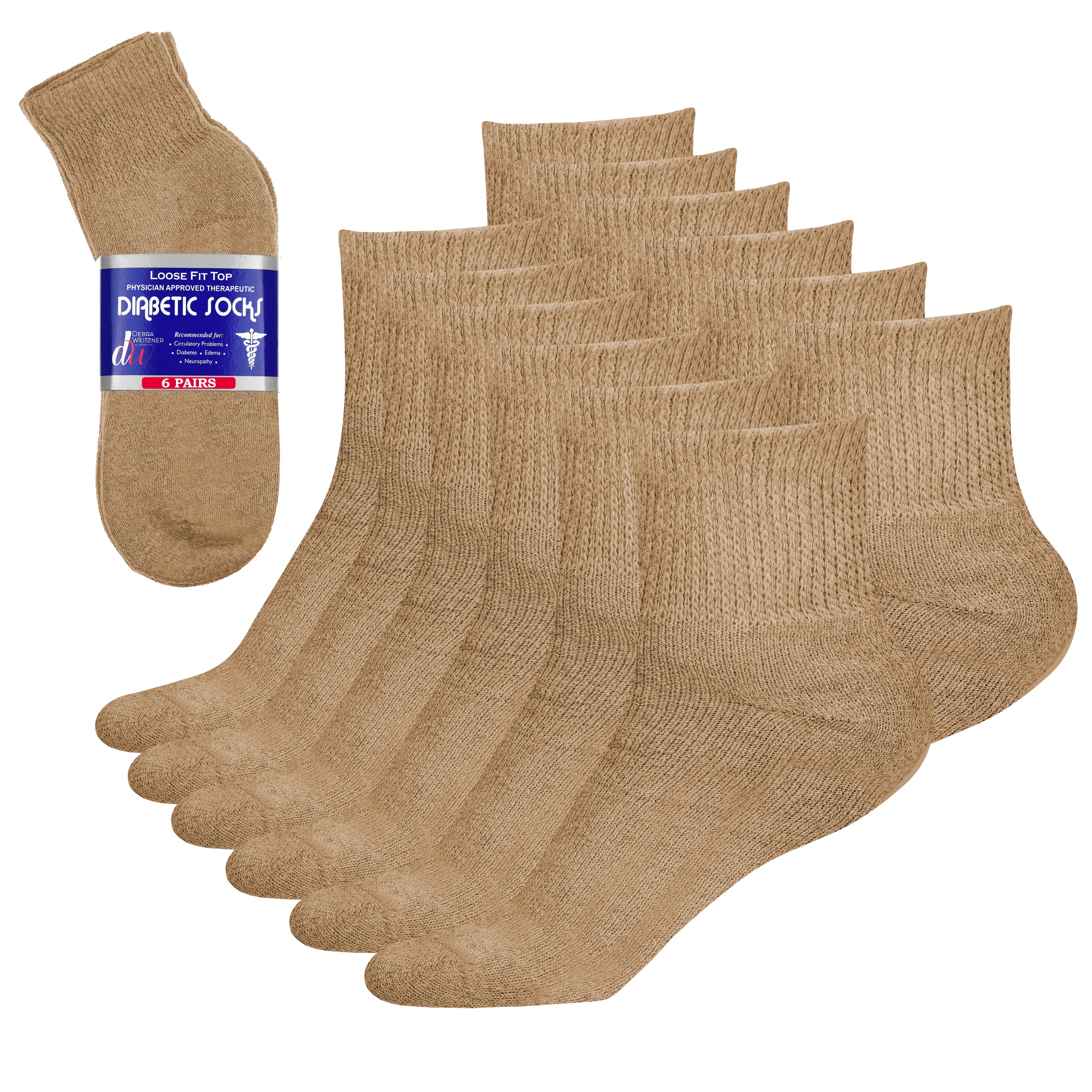Debra Weitzner Men’s and Women’s Diabetic Ankle Socks, Non-Binding ...