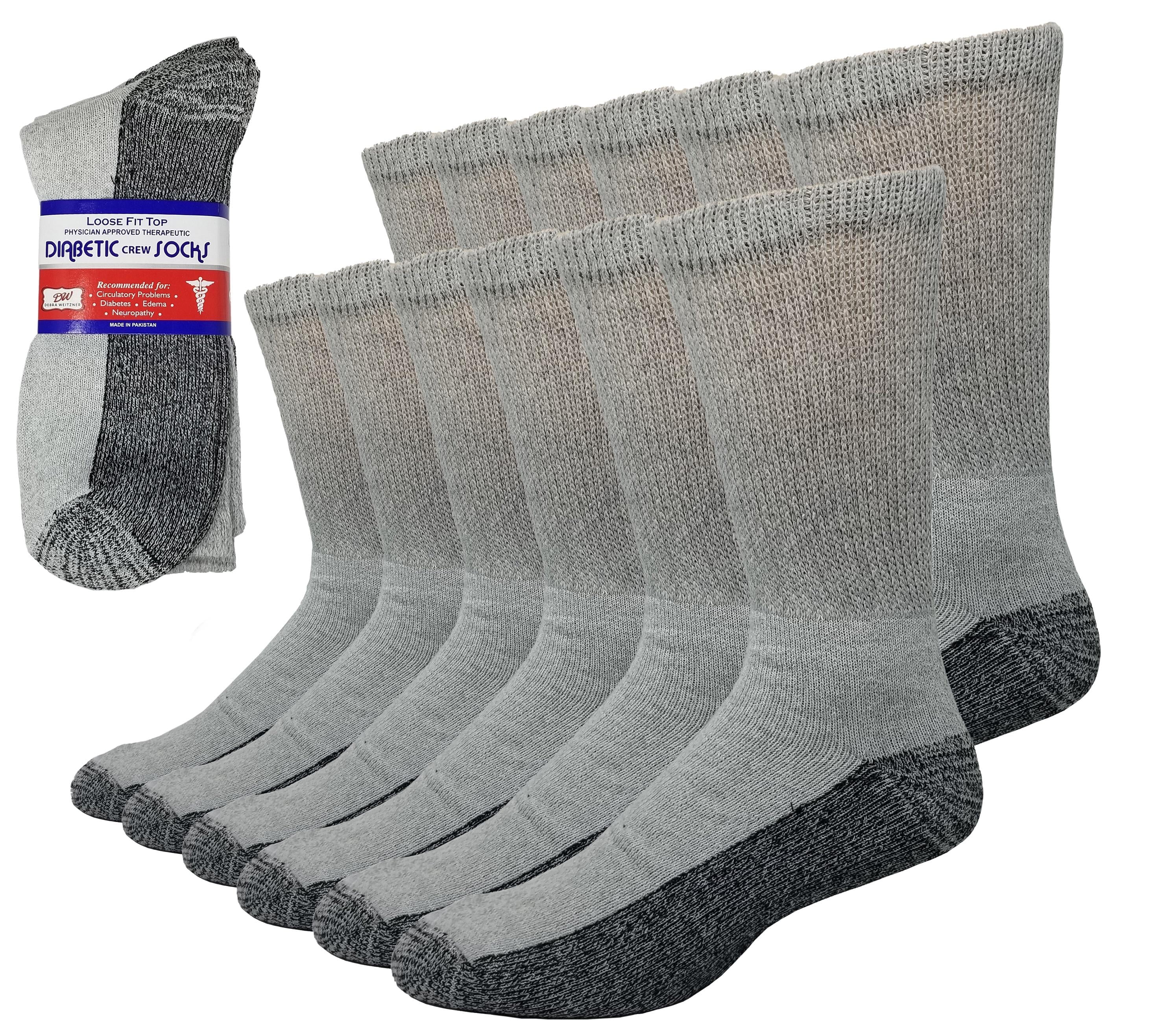 Debra Weitzner Diabetic Socks for Men and Women Loose Fit Non-Binding Cushion Socks Sole 9-11 ...
