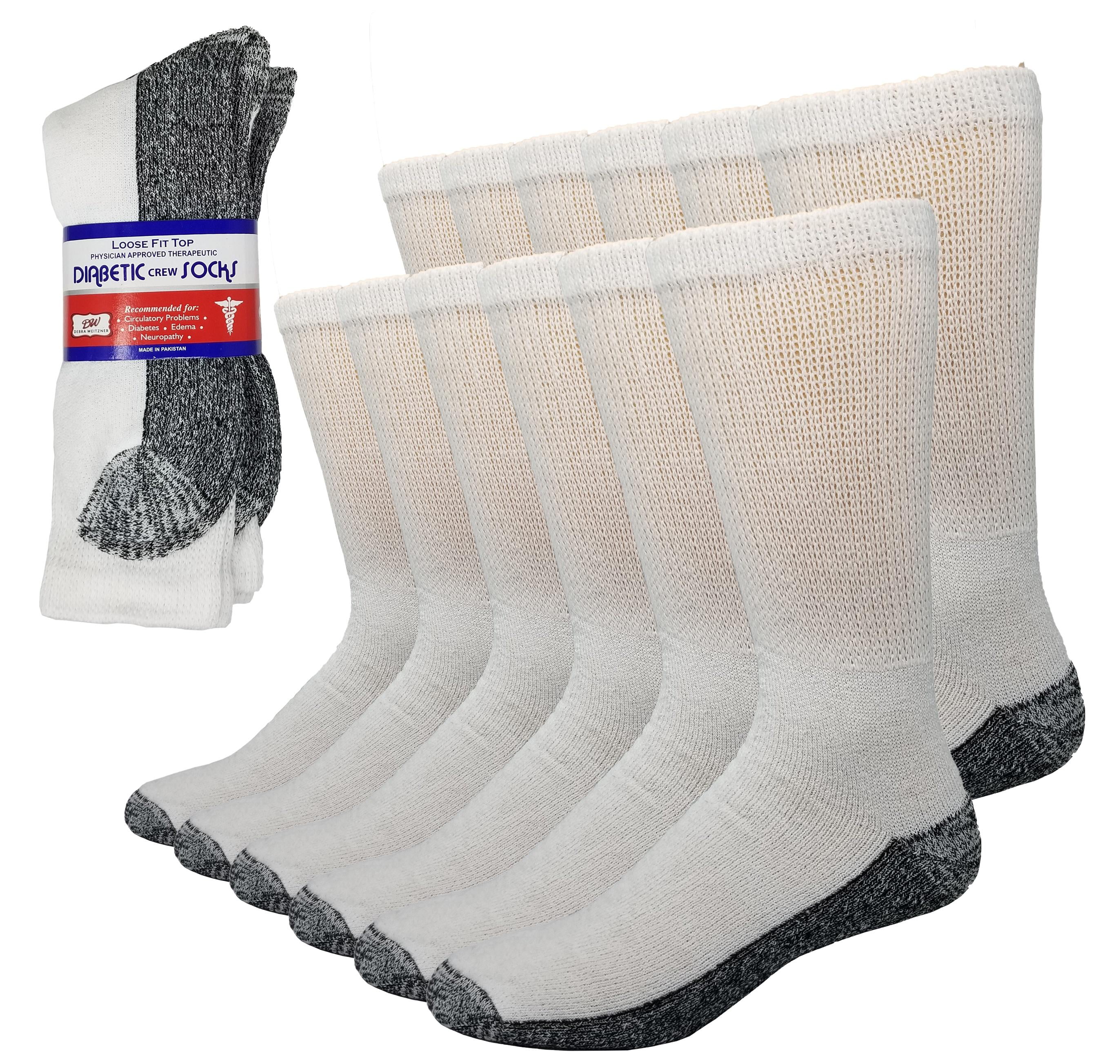 Debra Weitzner Diabetic Socks for Men and Women Loose Fit Non-Binding Cushion Socks Sole 9-11 ...