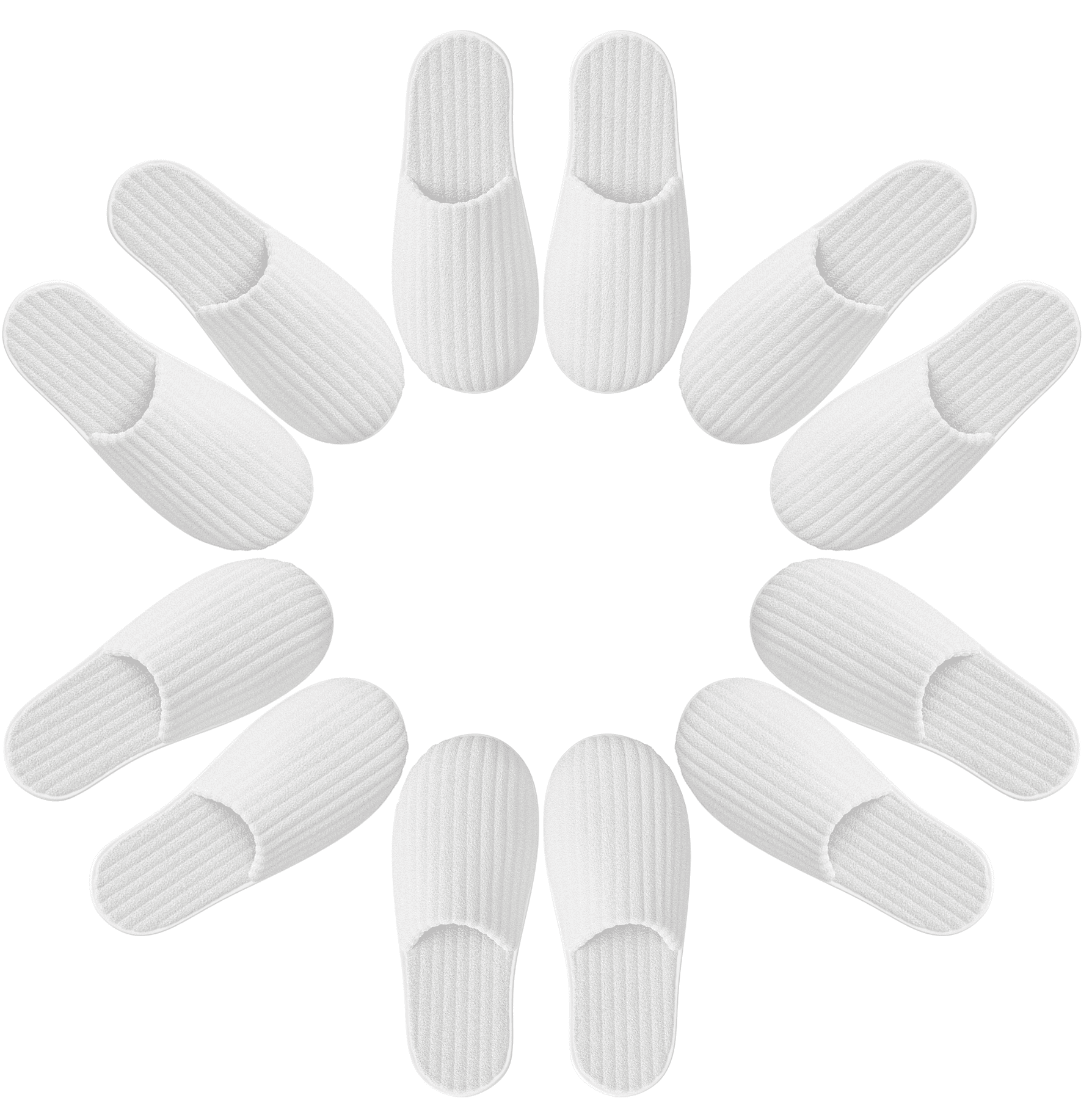 6 Pairs Disposable House Slippers for Guests - Bulk Slipper Pack for ...