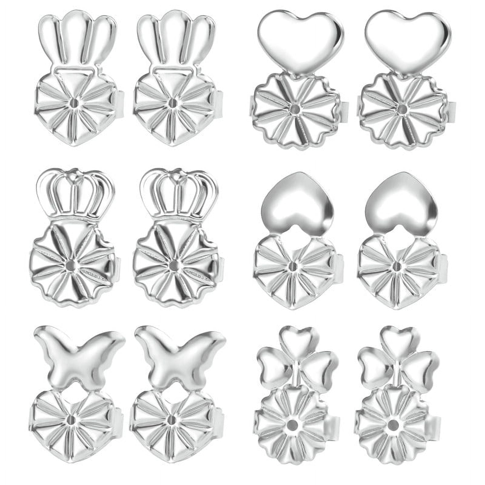 Alexcraft 6 Pairs Silver Plated Adjustable Earring Backs ...
