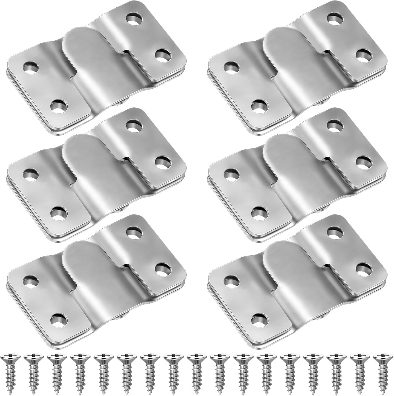 6 Pairs Flush Mount Brackets, 54x30mm Interlocking Picture Frame Hook ...
