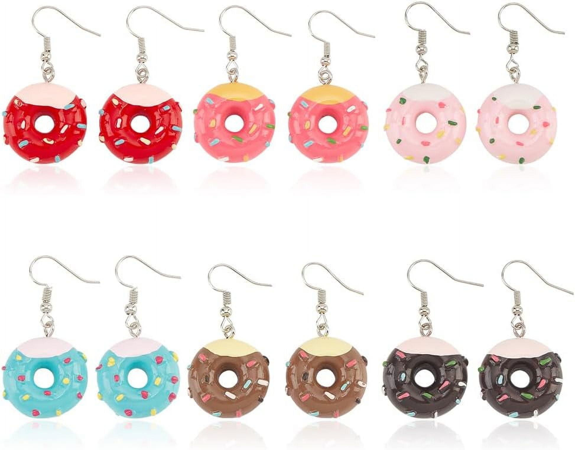 6 Pairs Food Dangle Earrings for Women for Party Clip On Banana ...