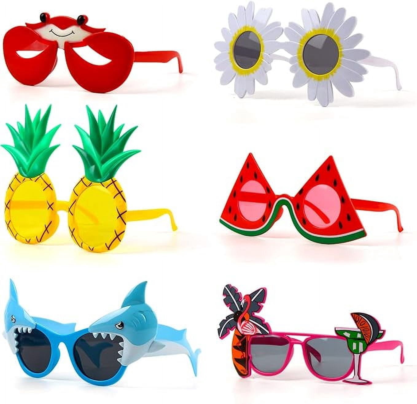 6 Pairs Funny Sunglasses Tropical Fancy Dress Props Summer Party ...
