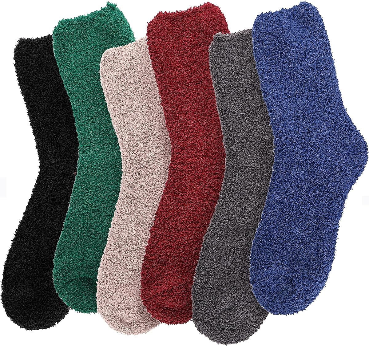 6 Pairs Fuzzy Socks Warm Winter Slipper Fluffy Sleep Cozy Comfy Socks ...