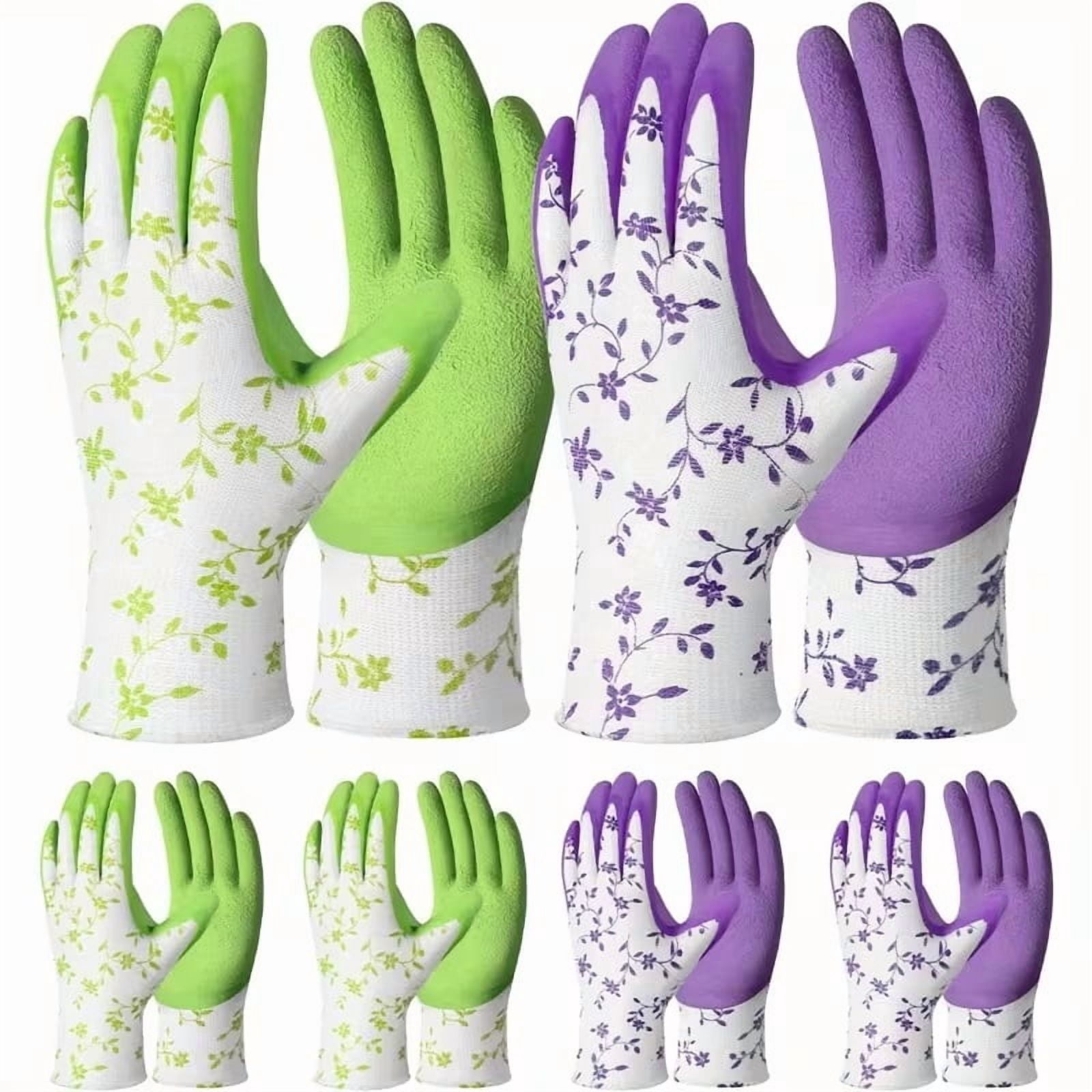 6 Pairs Gardening Gloves Breathable Non-Slip Work Gloves Medium Size ...