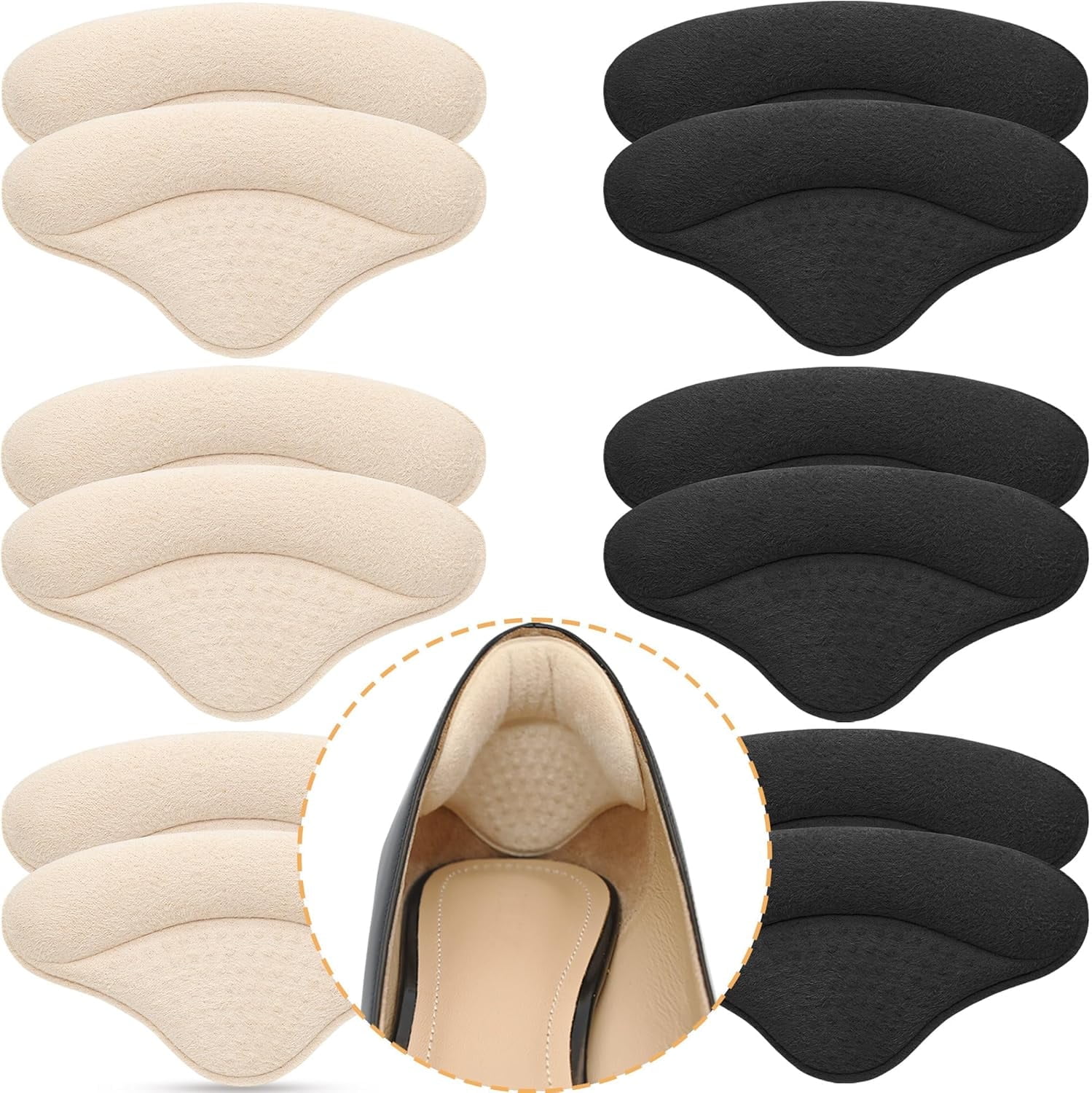 6 Pairs Heel Cushions Inserts for Loose Shoes, Heel Pads Grips Liner ...