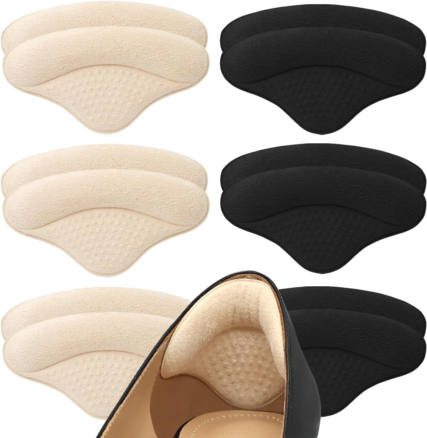 6 Pairs Heel Pads Heel Grips Liner for Loose Shoes, Heel Cushion Pads ...