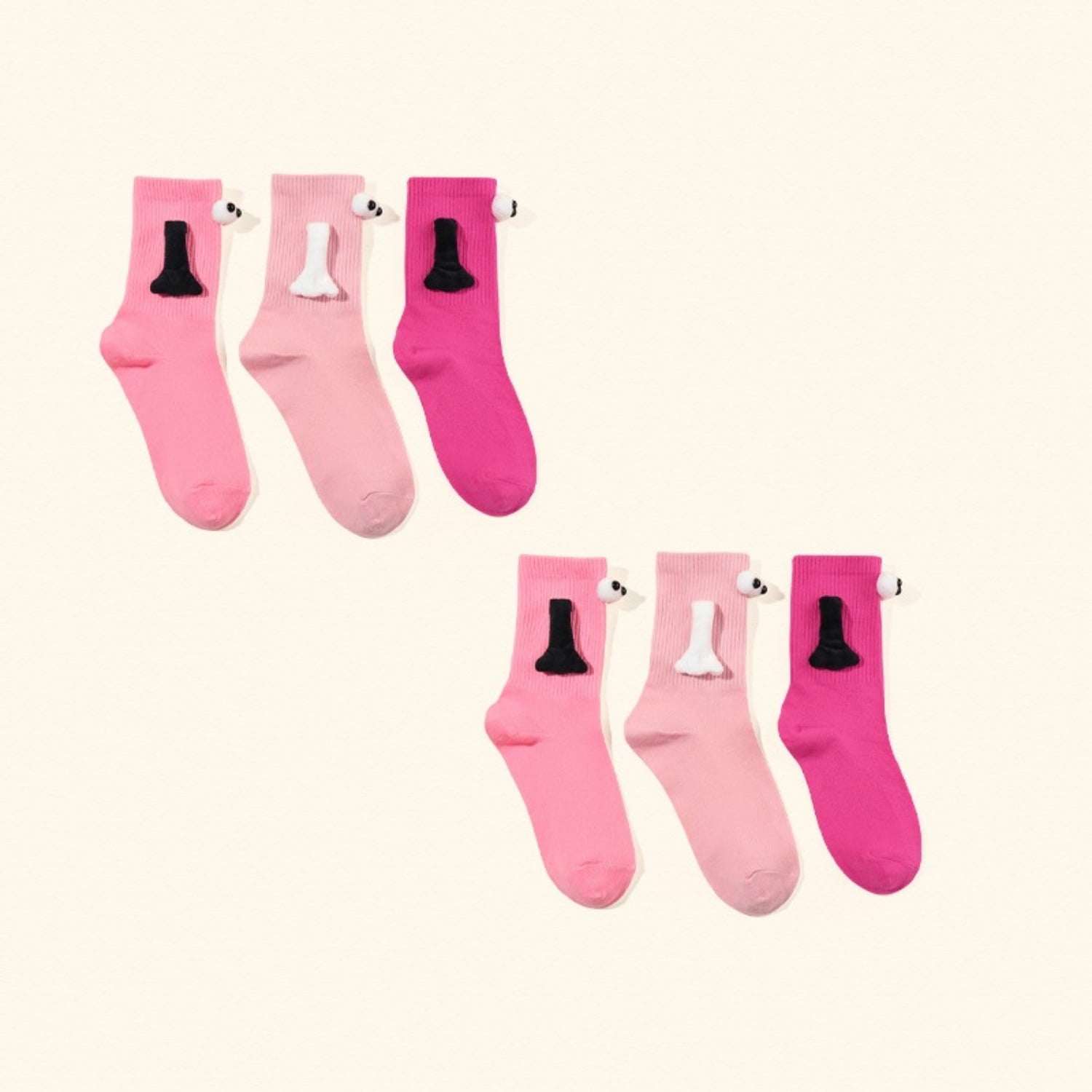 6 Pairs Holding Hands Socks Magnetic Hand in Hand Socks, suitable for ...