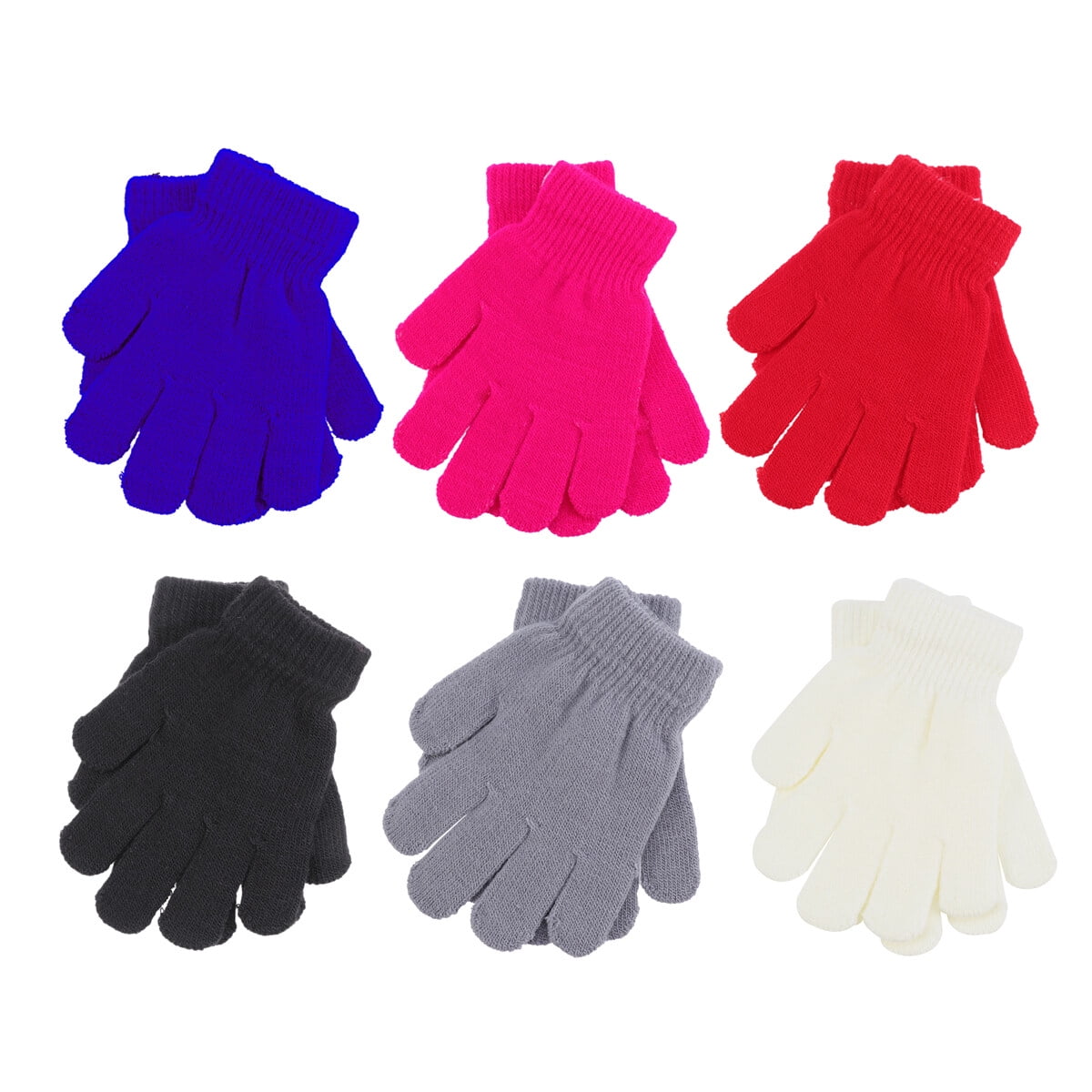 6 Pairs Kids Gloves Winter Warm Gloves Colorful Gloves Cold Protection ...