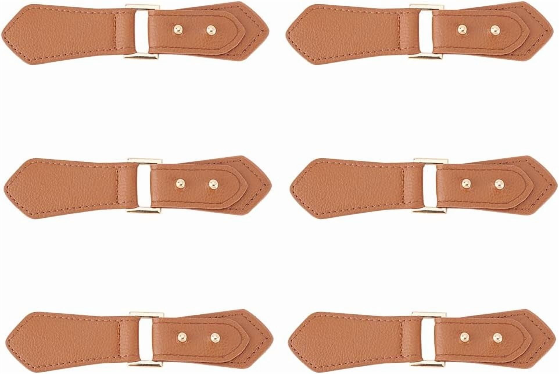 6 Pairs Leather Sew-On Toggles Closures Saddle Brown PU Leather Snap ...