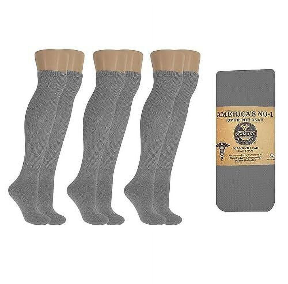 6 Pairs Men's Diabetic Over The Calf - Knee High Compression Cotton ...