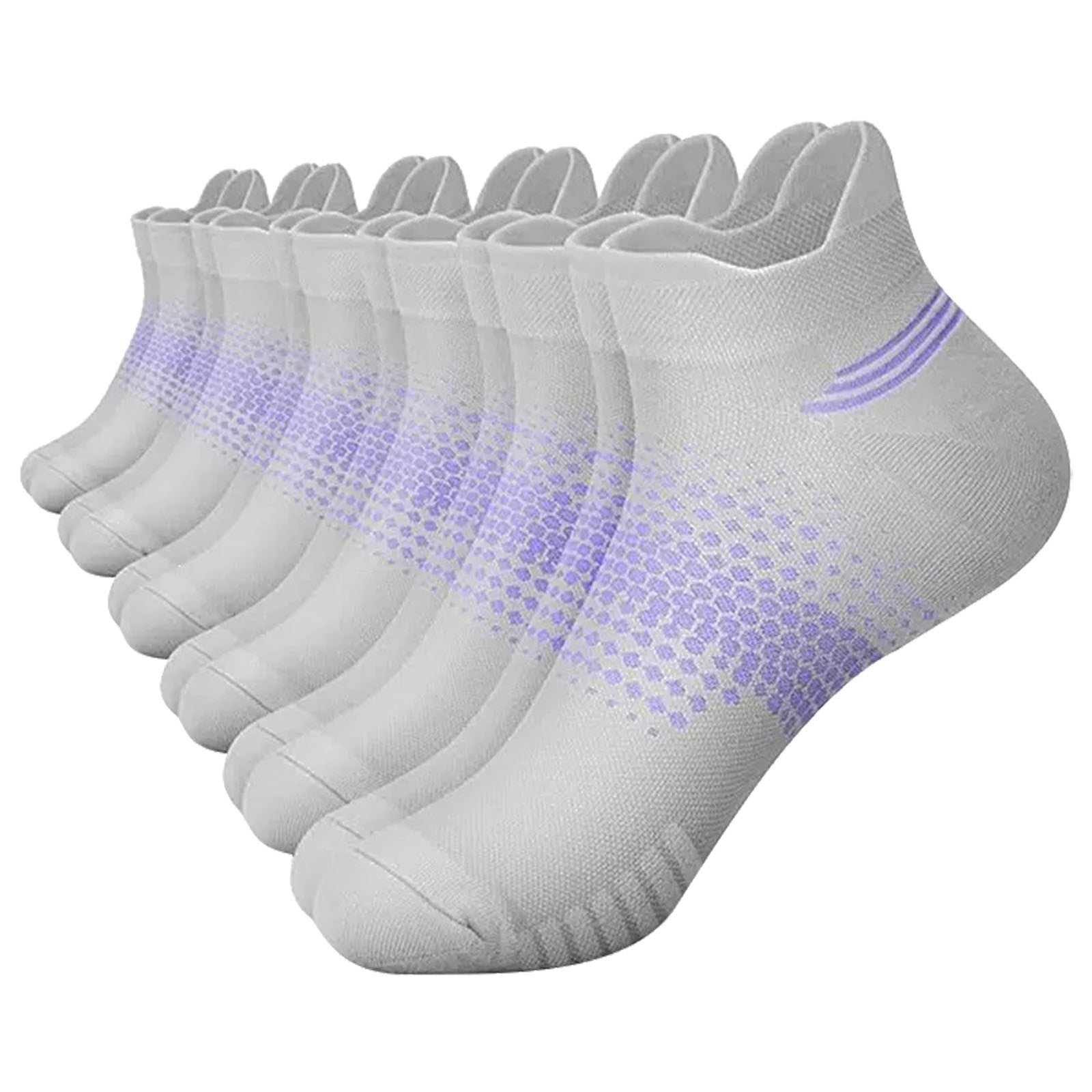 6 Pairs Men's Low Cut Socks with Heel Tab, Breathable Sweat Wicking ...