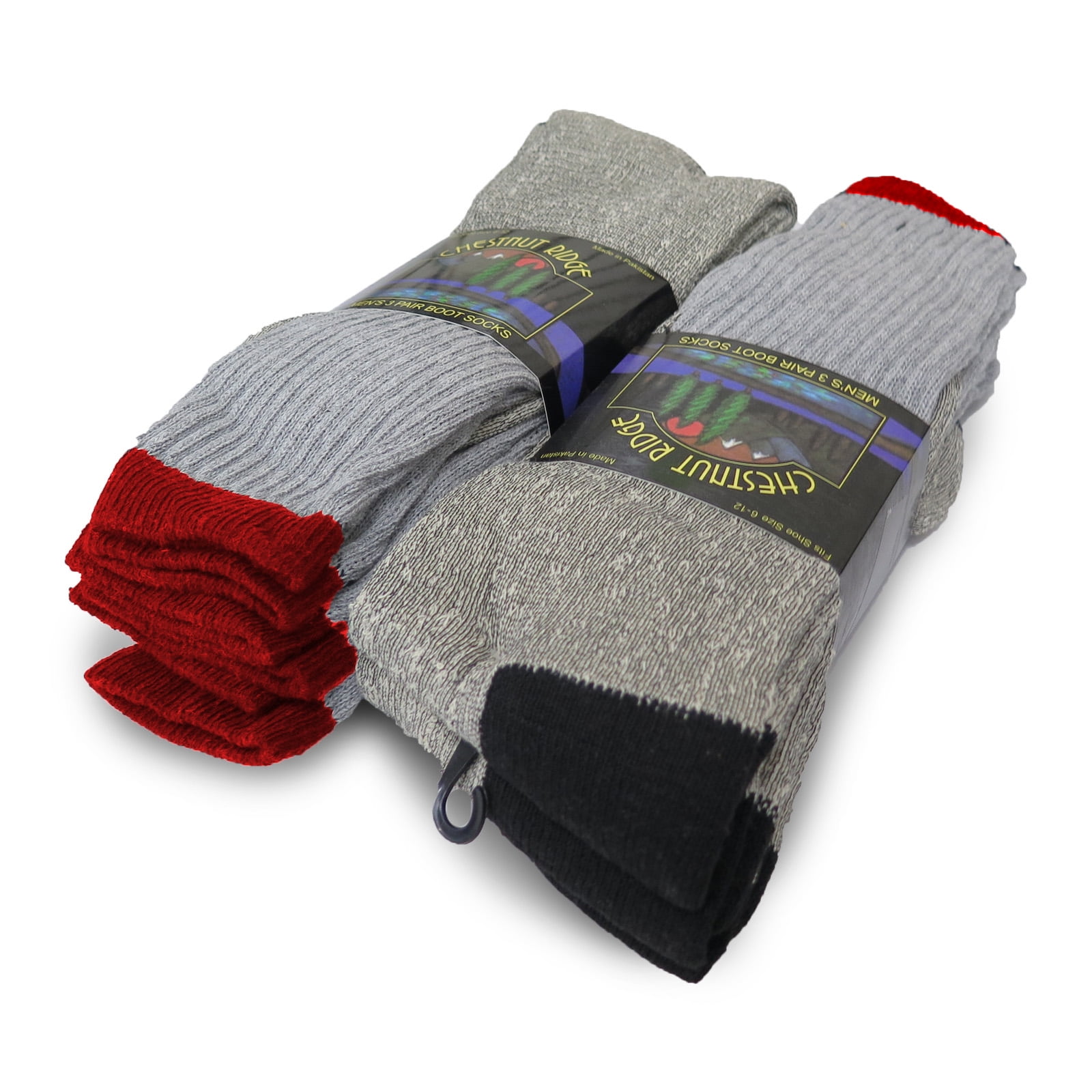 6 Pairs Mens Boot Socks Thick Work Warm Hiking Winter Crew Thermal ...
