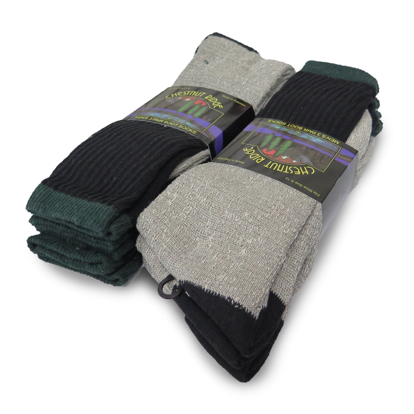 6 Pairs Thick Men's Boot Socks for Cold Weather, Warm Winter Crew ...