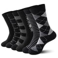 6 Pairs Merino Wool Socks for Men, Mens Black Winter Thermal Wool Dress ...