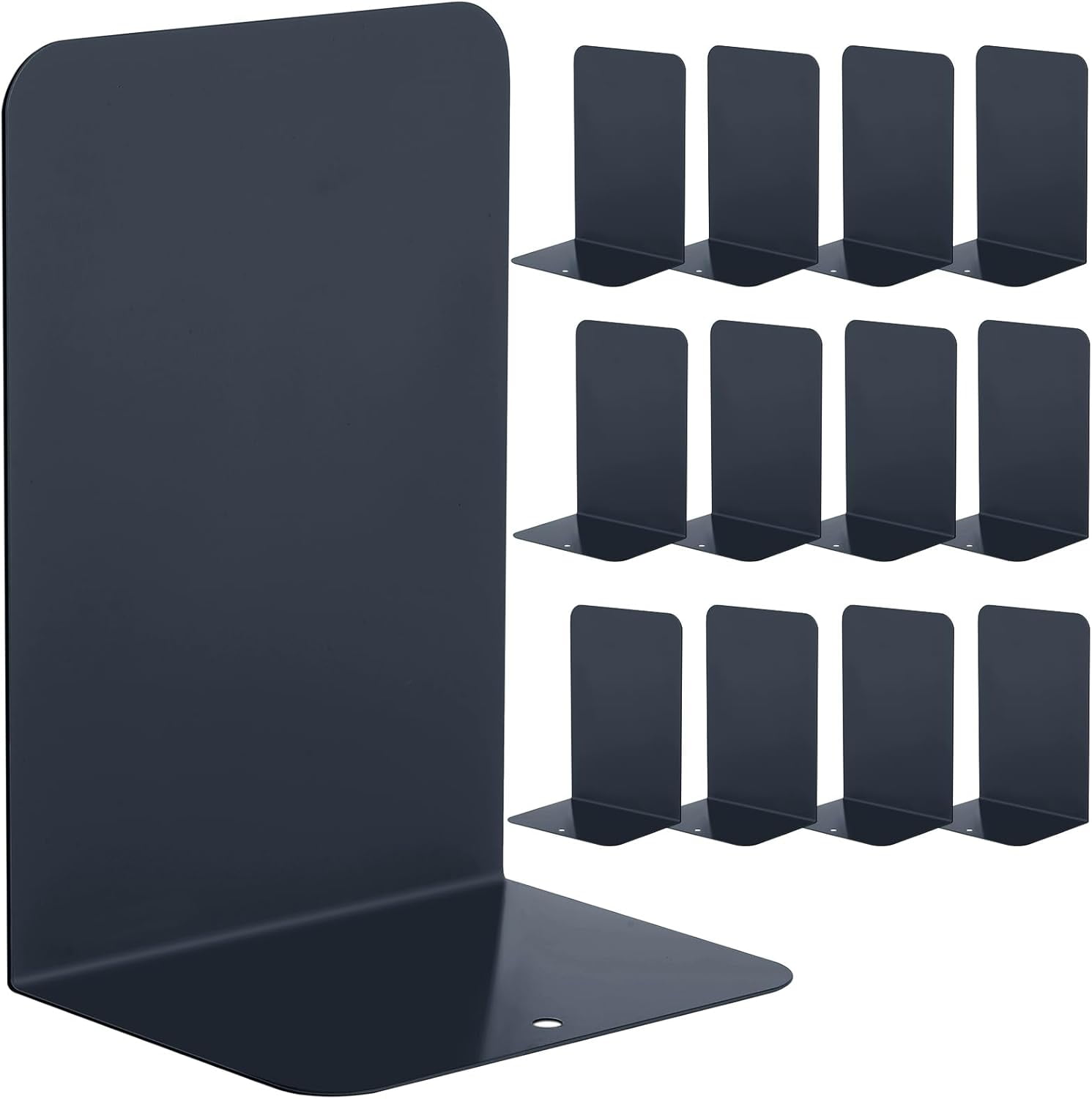 6 Pairs Metal Bookends Book Stopper for Shelves Office Book Holder ...