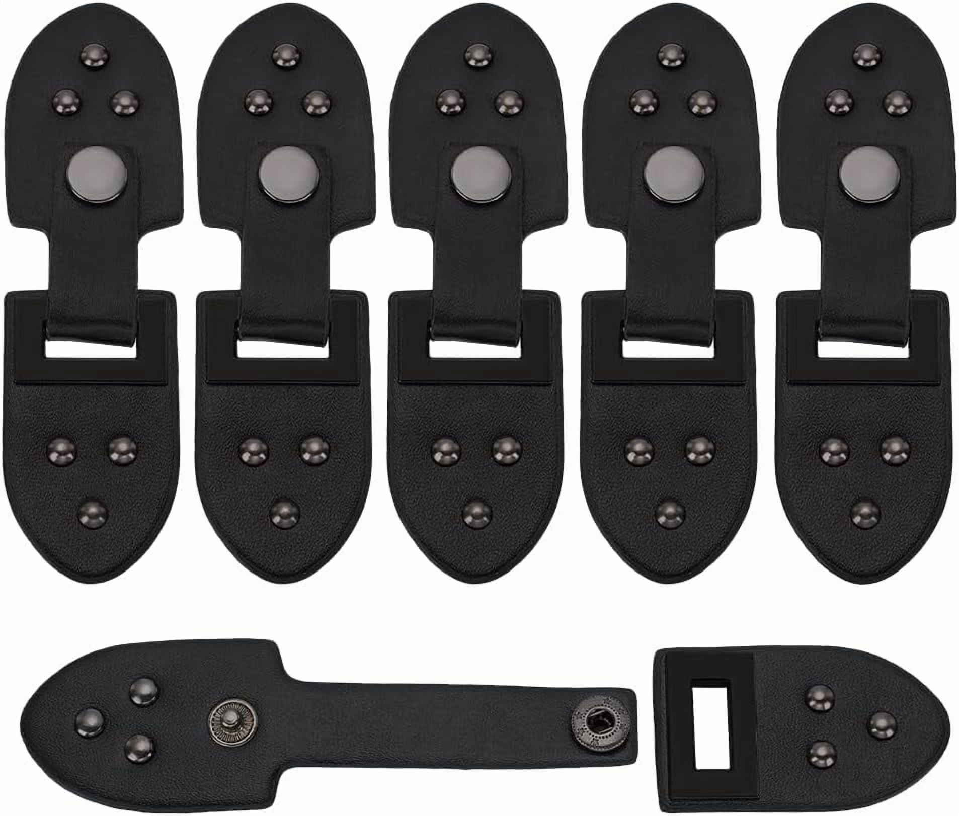 6 Pairs Metal Leather Cape Cloak Clasp Black PU Leather Buckles with ...