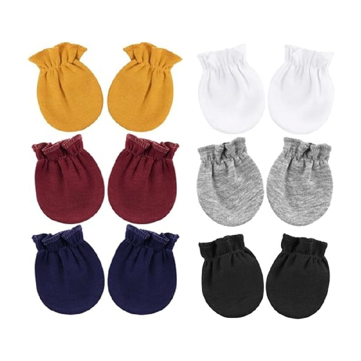6 Pairs Muslin Mittens,Multicolor Cotton No Scratch Mittens for Toddler,QZS Resuable Newborn ...