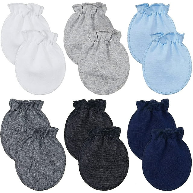 6 Pairs Newborn Baby Mittens No Scratch Infant Gloves Mitten for Baby 0 ...
