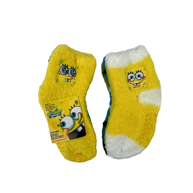 Nickelodeon Spongebob Squarepants 6 Pairs Fuzzy Socks, Assorted Colors ...