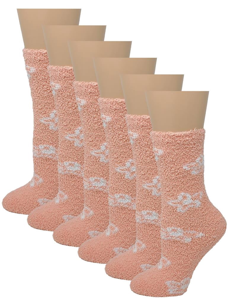 6 Pairs Non-slip Hospital Socks Cozy Fuzzy Slipper Grip Socks - Walmart.com