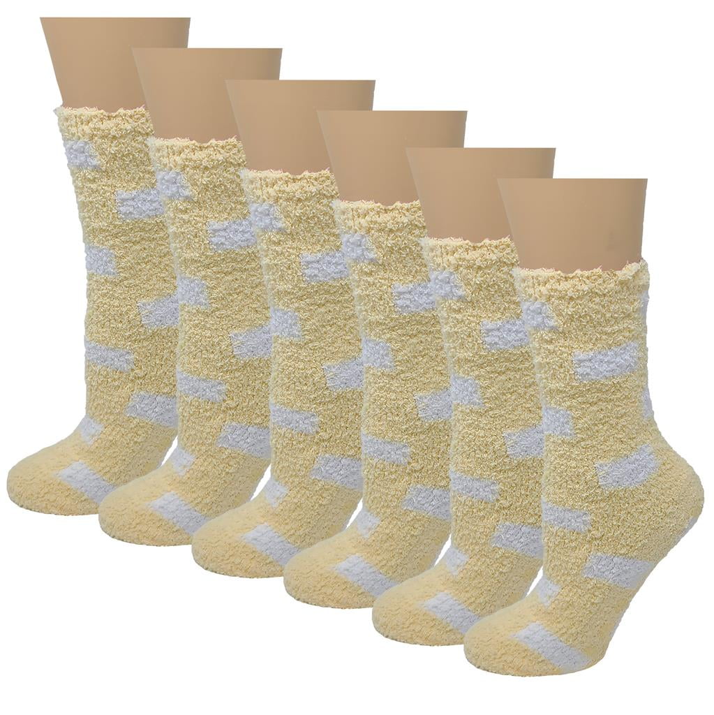 6 Pairs Non-slip Hospital Socks Cozy Fuzzy Slipper Grip Socks - Walmart.com